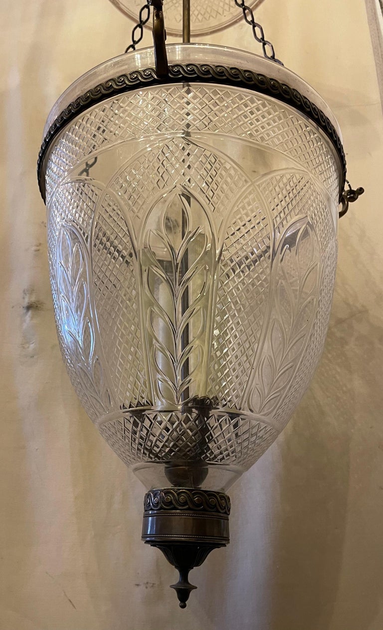 Fine Large Vaughan Lighting Bell Jar Glass Bronze Neoclassical Lantern ...