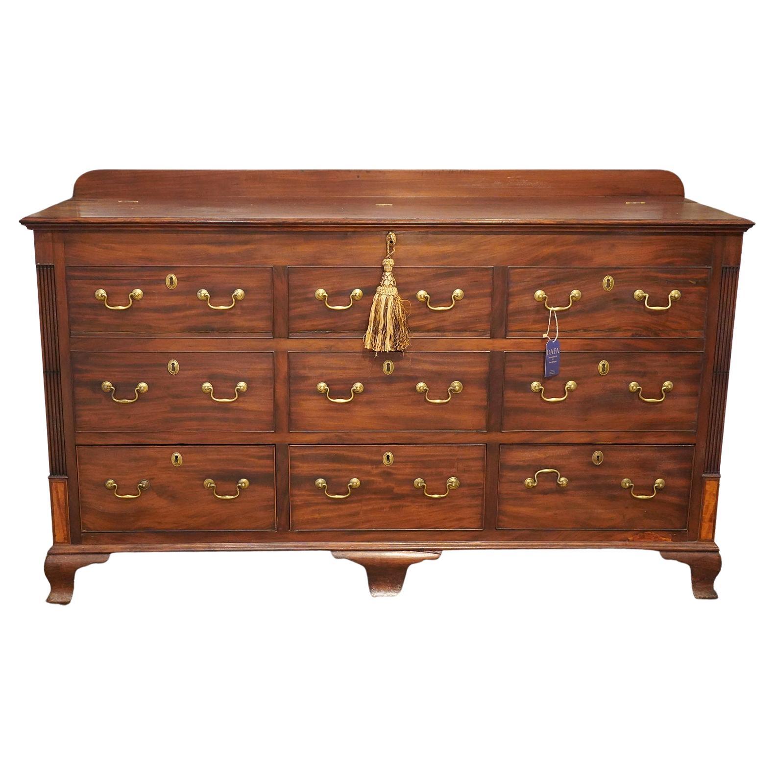 Elegant Vintage Postmodern Style Leather Clad Three-Drawer Chest by W ...