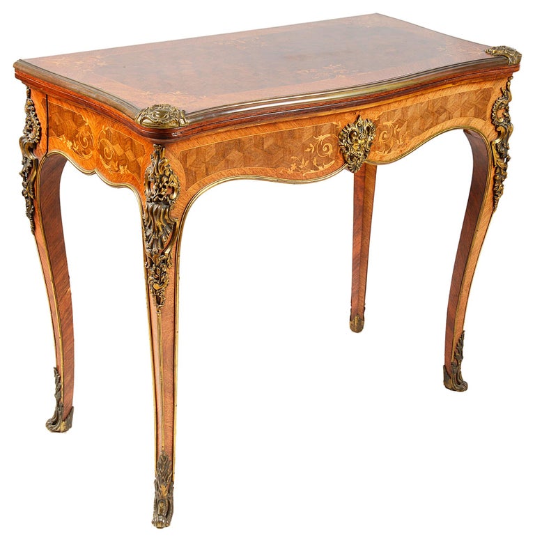 Fine Late 19th Century, Louis XVI Style Card Table For Sale at 1stDibs