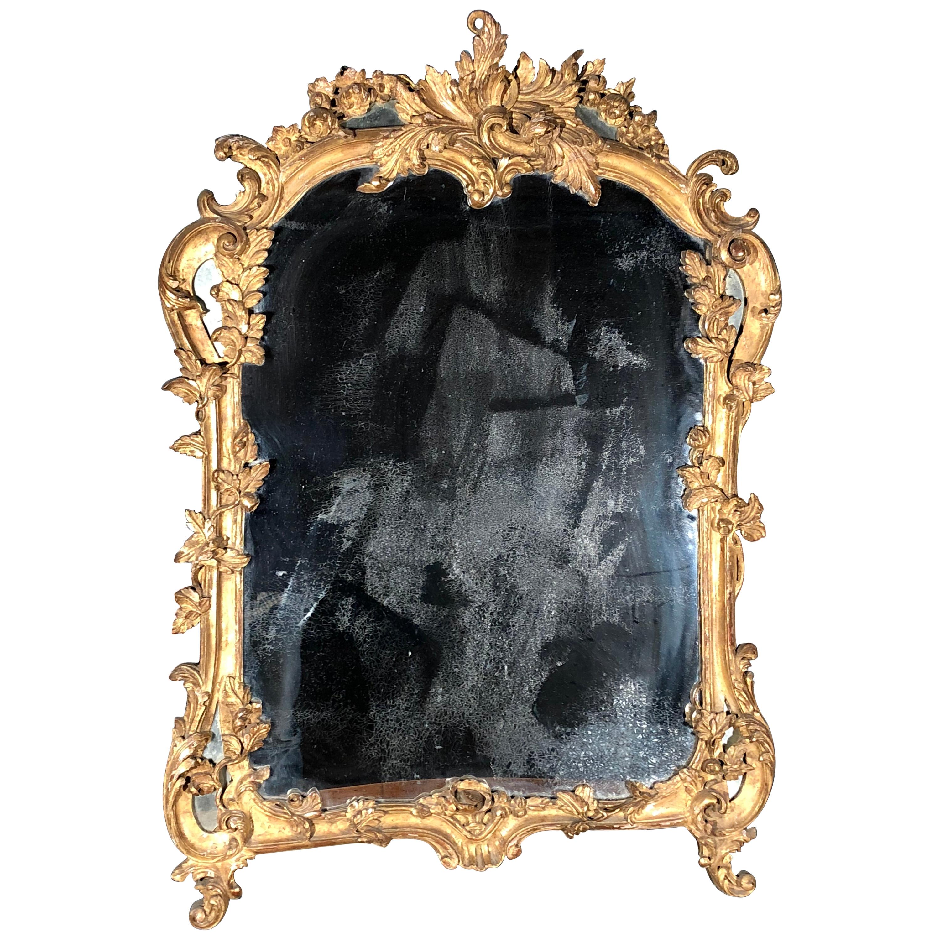 18th Century Gilded Louis XV Mirror at 1stDibs