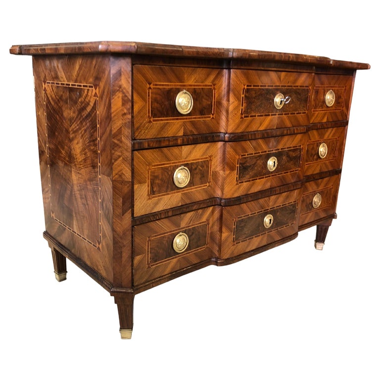 Fine Louis XVI Chest of Drawers, Zurich Around 1780, Walnut Marquetry ...