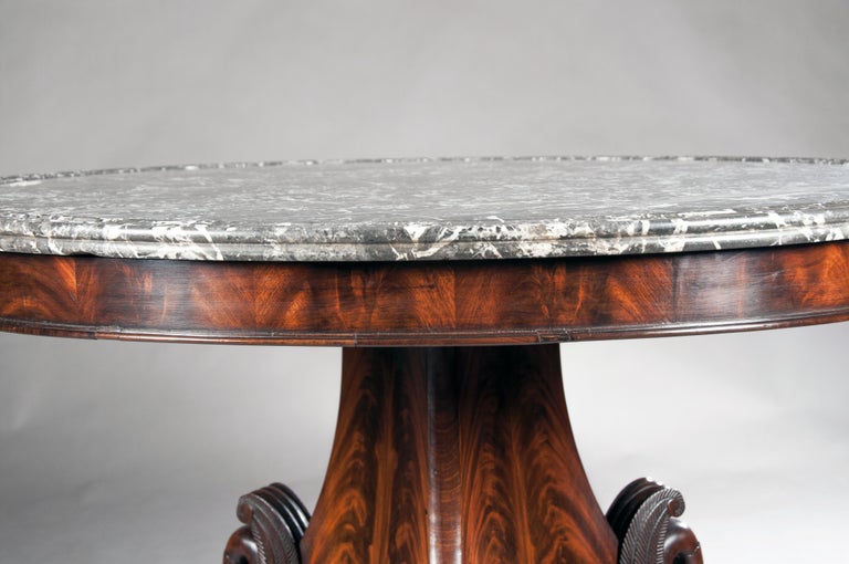 Fine Mahogany French Empire Marble Topped Gueridon at 1stDibs