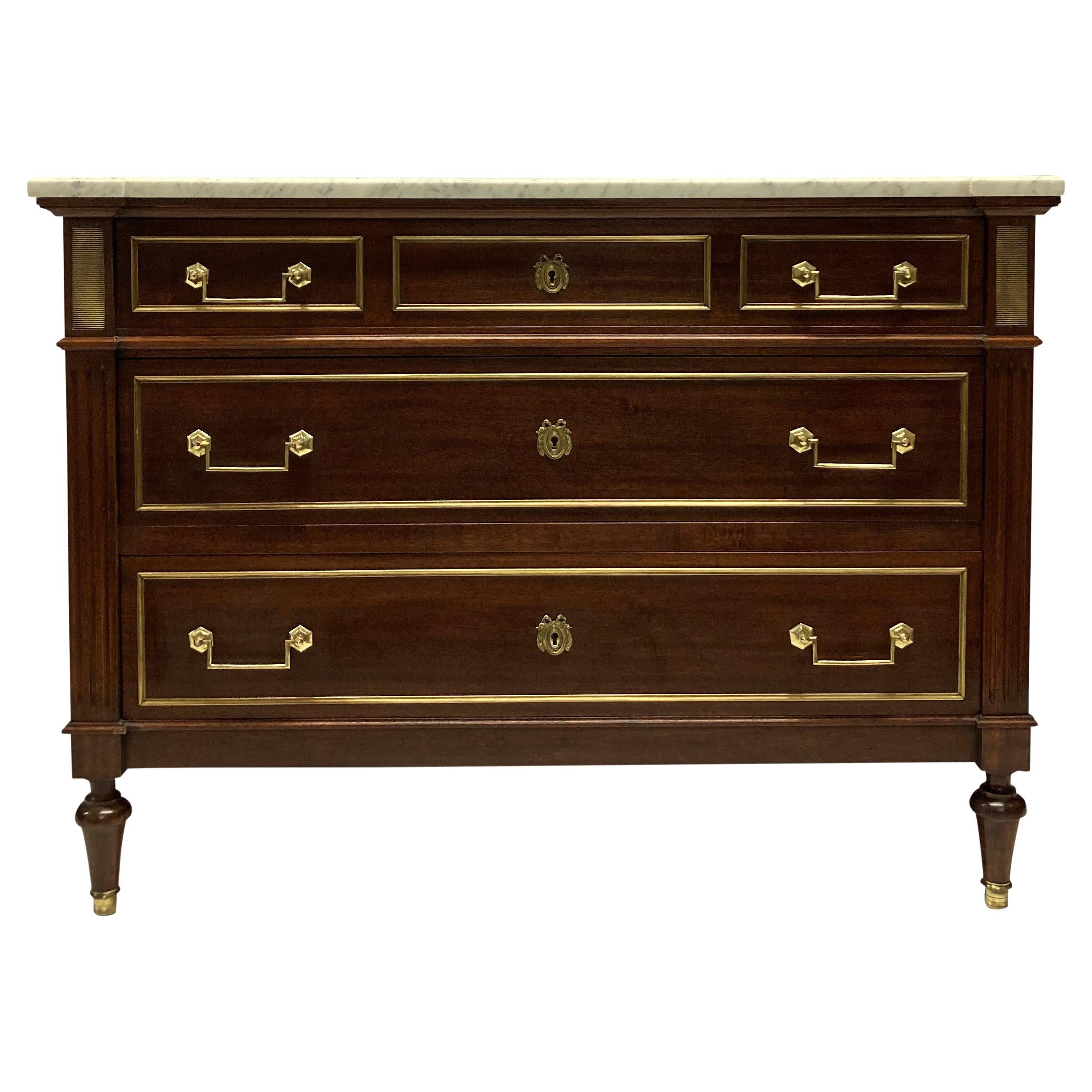 Directoire-Style Commode with Marble Top For Sale at 1stDibs