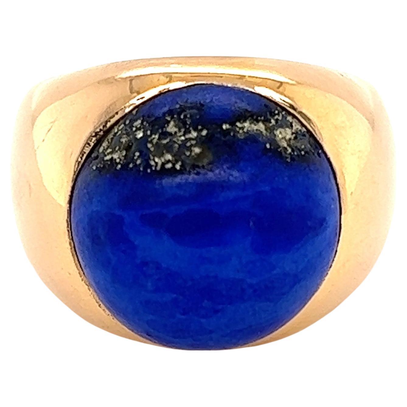 Antique Lapis Lazuli Gold Signet Ring at 1stDibs