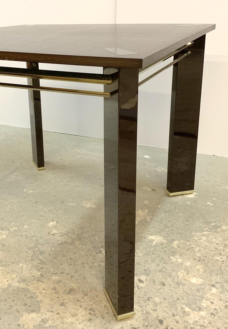 Fine Mid-Century Modern Ashwood Polished Bronze Square Lacquered Game ...