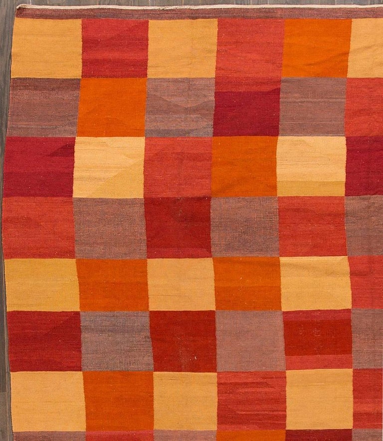 Fine Modern Geometric Multicolored Kilim Rug For Sale at 1stDibs