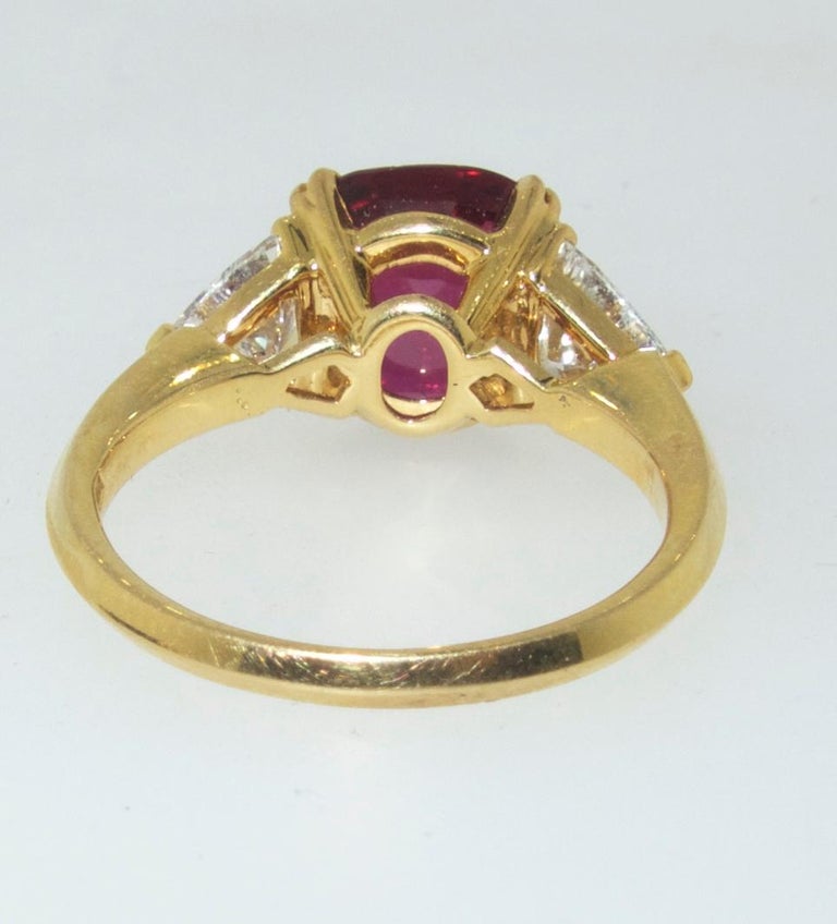 Fine Natural Certified Ruby and Diamond Ring For Sale at 1stDibs