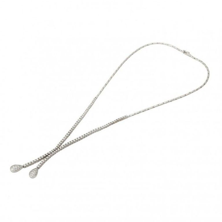 Fine Necklace with Pavé Setting, Drop Ends For Sale at 1stDibs
