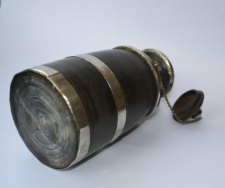 Fine Old Himalayan Tibetan Wood Silver Beer Chaang Container 中国古董藏族古董 ...