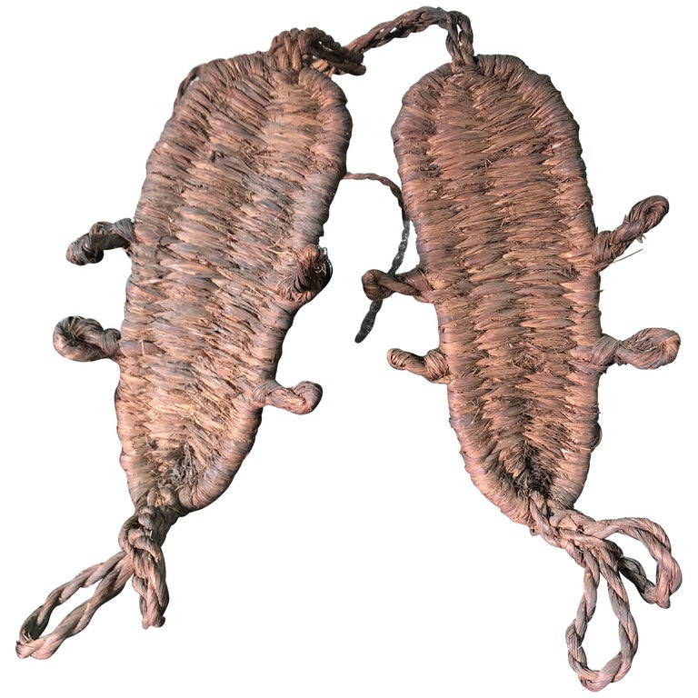 Fine Old Japanese Straw Sandals "Waraji", Well Preserved Relics 100 ...