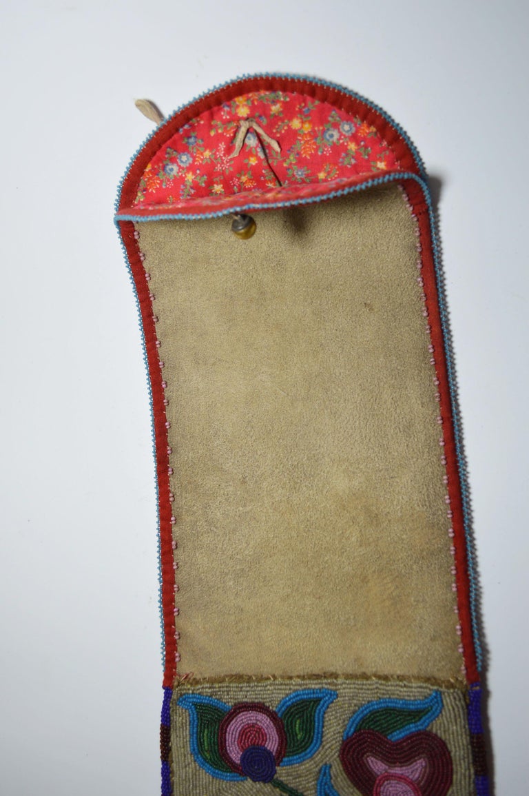 Fine Old Native American Ojibwe Beaded Pipe bag at 1stDibs