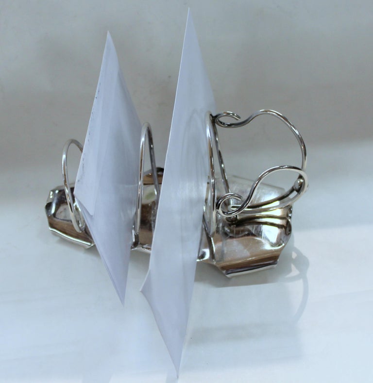 Fine Old Silver-Plate Leaf Motif Spiral Shape Five-Bar Toast or Letter ...