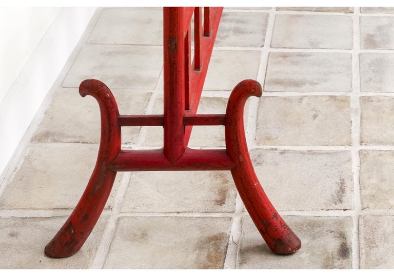 Fine Older Chinese Robe Rack in Cinnabar Paint For Sale at 1stDibs