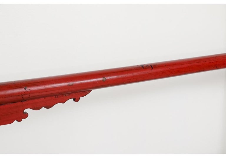 Fine Older Chinese Robe Rack in Cinnabar Paint For Sale at 1stDibs