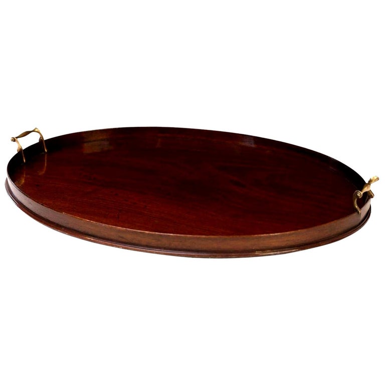 Fine Oval Shape Georgian Mahogany Tray at 1stDibs