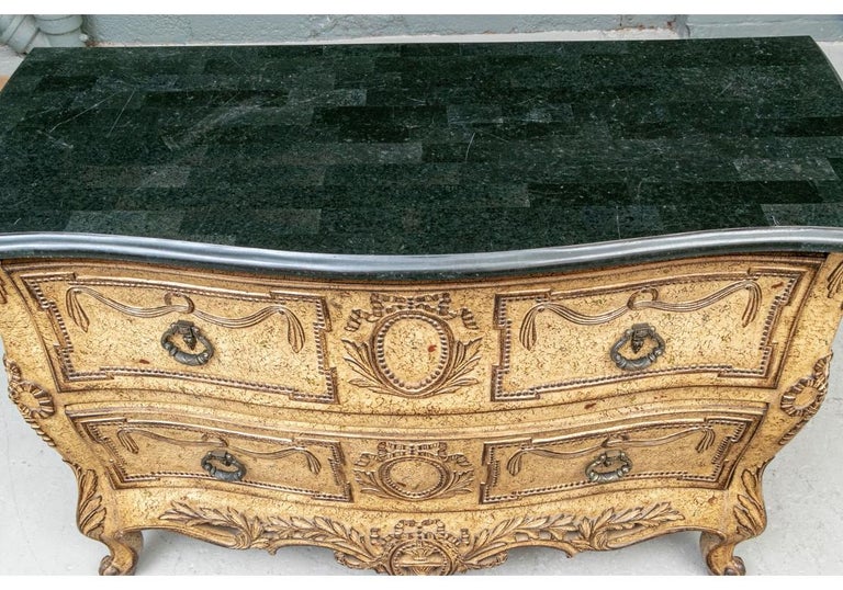 Fine Paint Decorated Marble Top Bombe Chest For Sale at 1stDibs