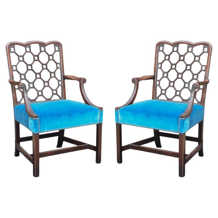 18th Century George III Open Antique Armchair in the Manner of Robert ...