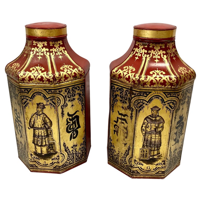 Fine Pair Of 19th Century English Regency Chinoiserie Tole Tea ...