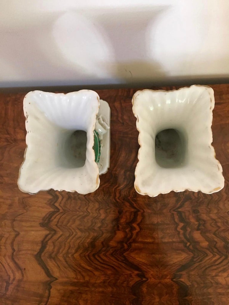 Fine Pair of Antique Regency Porcelain Spill Vases at 1stDibs