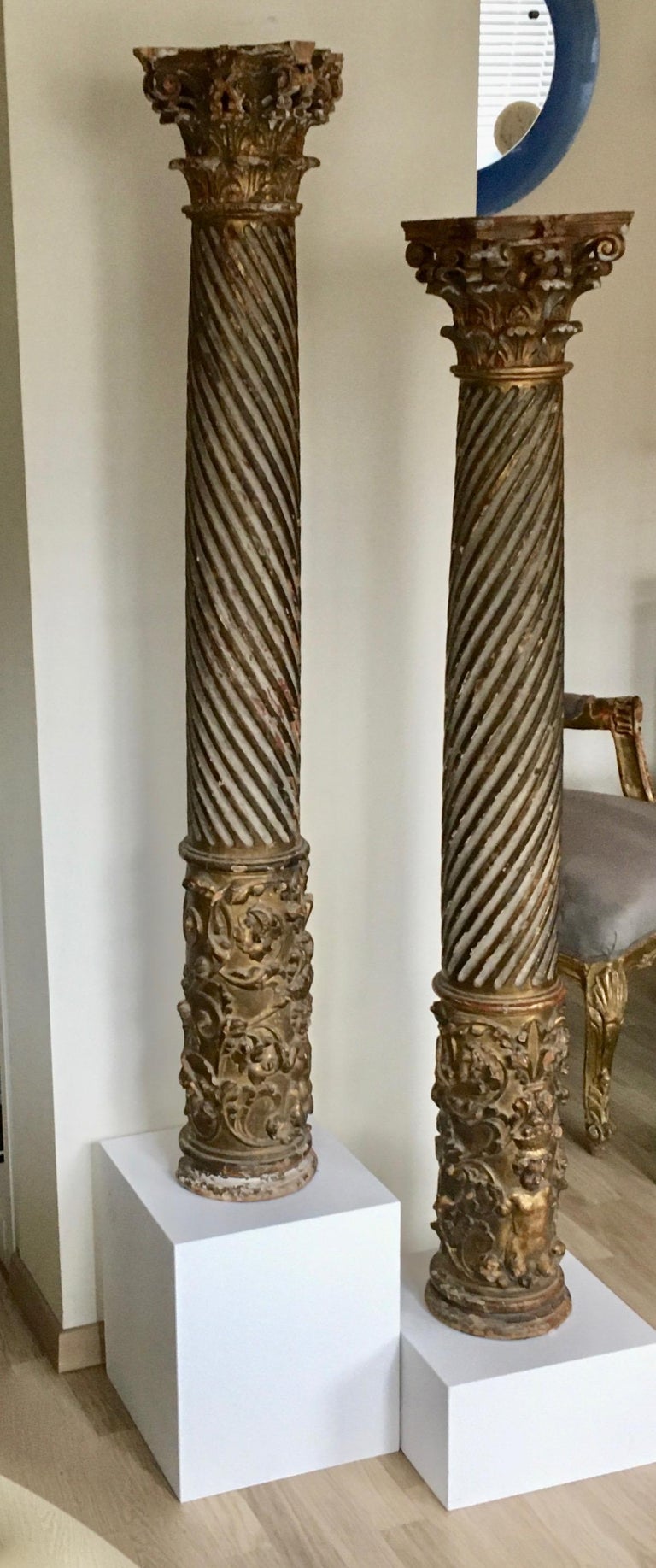 Fine Pair of Baroque Columns, Italy, End of 18th Century For Sale at ...