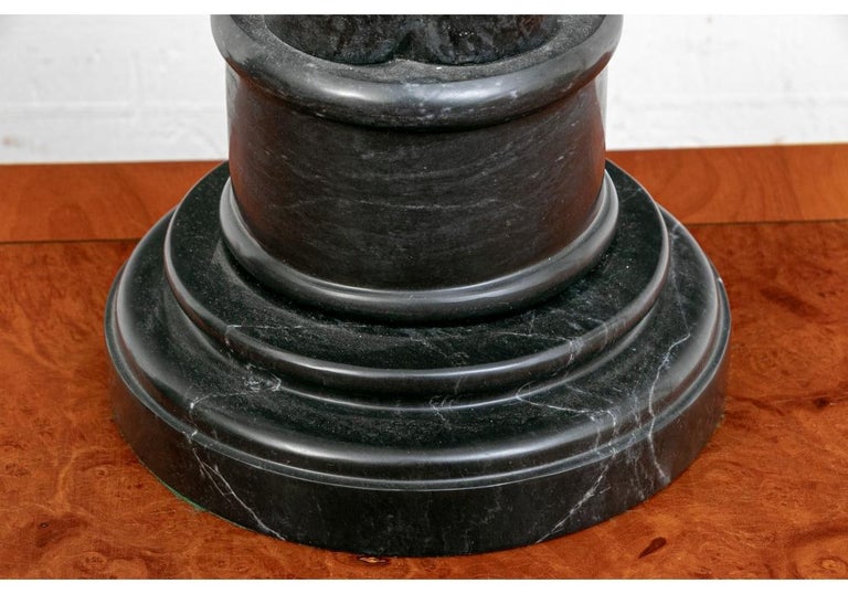 Fine Pair of Carved Black Stone Table Lamps For Sale at 1stDibs