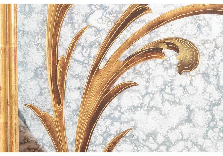Fine Pair of Chinoiserie Decorated Mottled Mirrors For Sale at 1stDibs