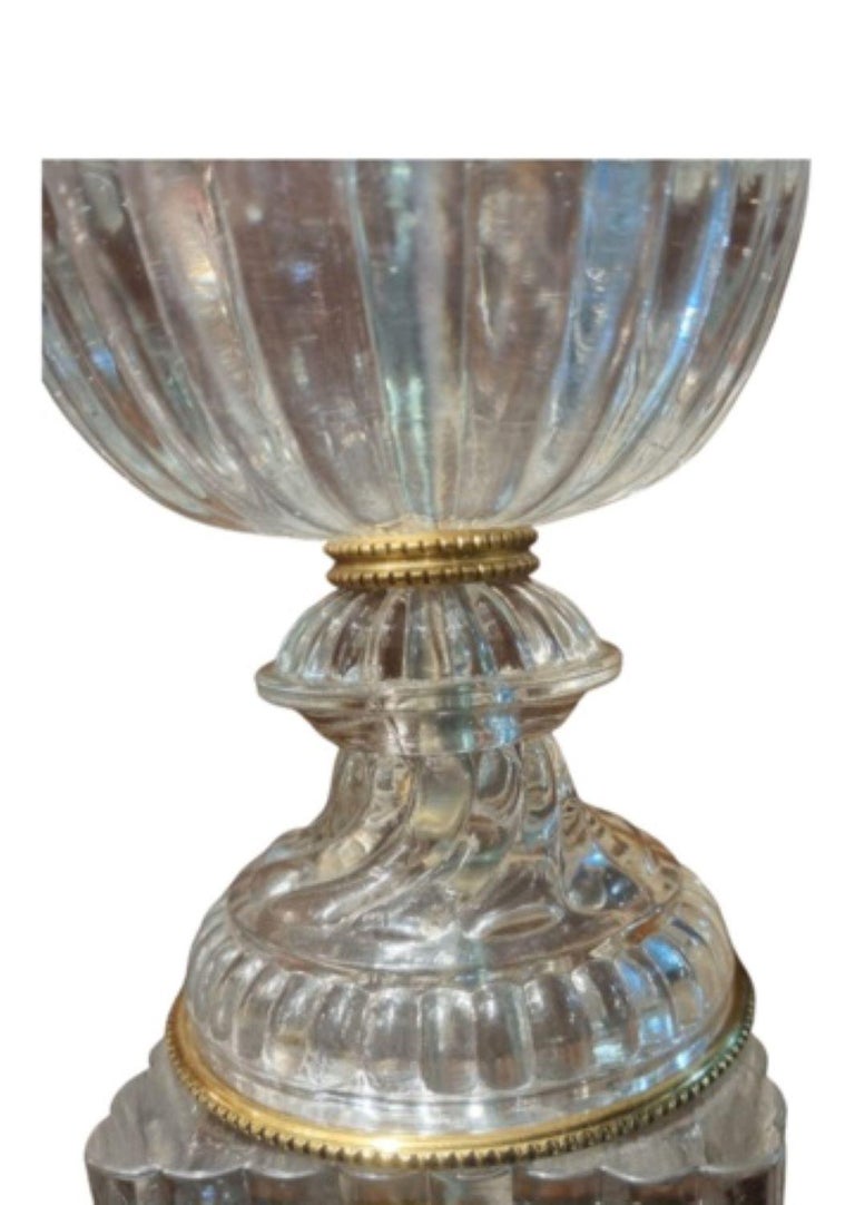 Fine Pair of Crystal Urn Shaped Table Lamps For Sale at 1stDibs