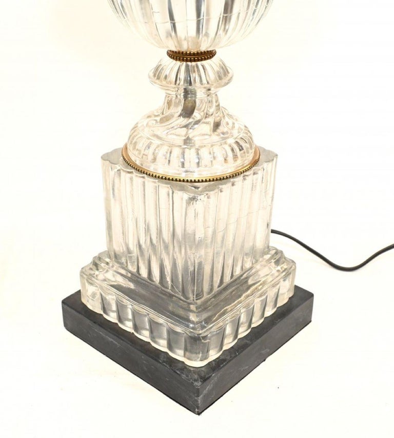 Fine Pair of Crystal Urn Shaped Table Lamps For Sale at 1stDibs