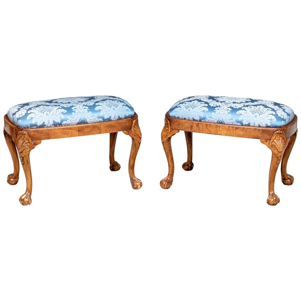 Antique Needlepoint Floral Tapestry Footstool at 1stDibs