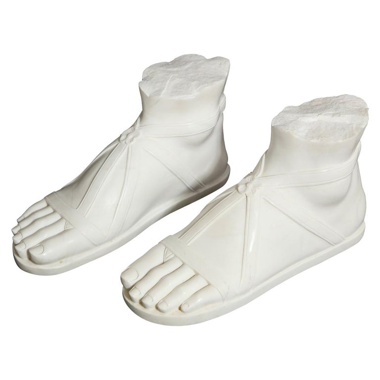 Fine Pair of Italian Roman Grand Tour Carrara Marble Feet at 1stDibs ...