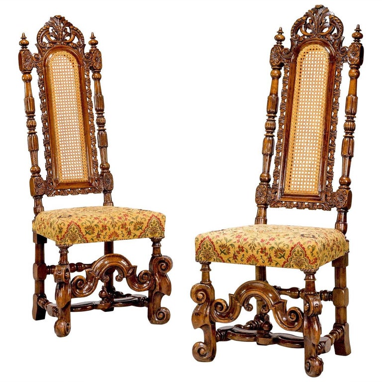 Fine Pair of James II Period Chairs For Sale at 1stDibs