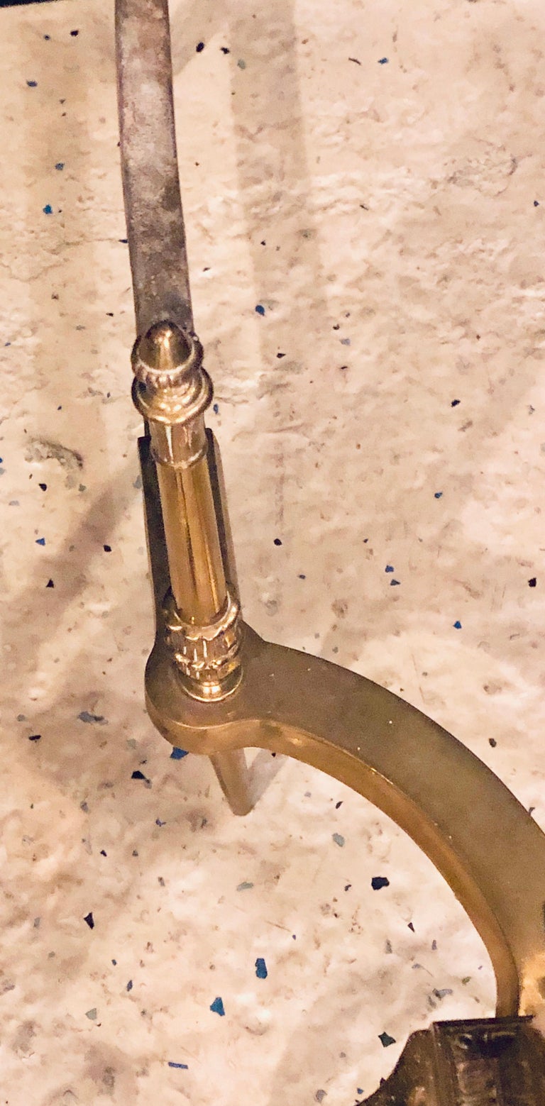 Fine Pair of Large and Impressive Louis XVI Style Brass and Irons For ...