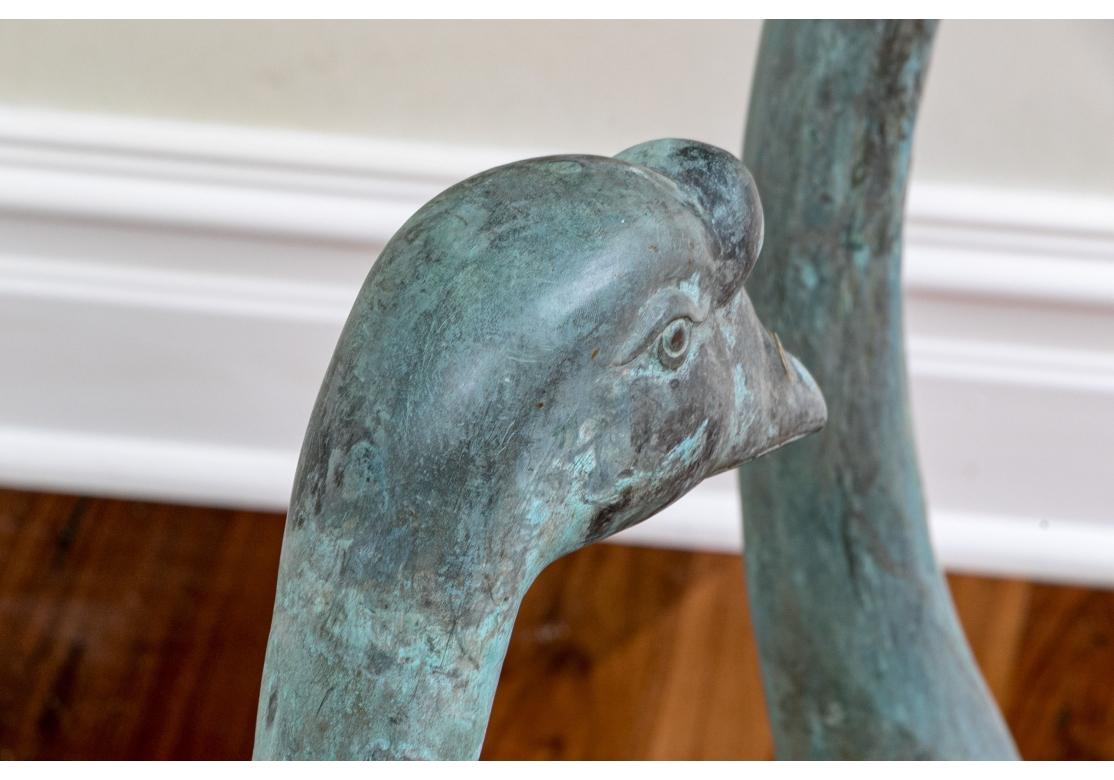 Fine Pair Of Massive Bronze Garden Geese For Sale at 1stDibs