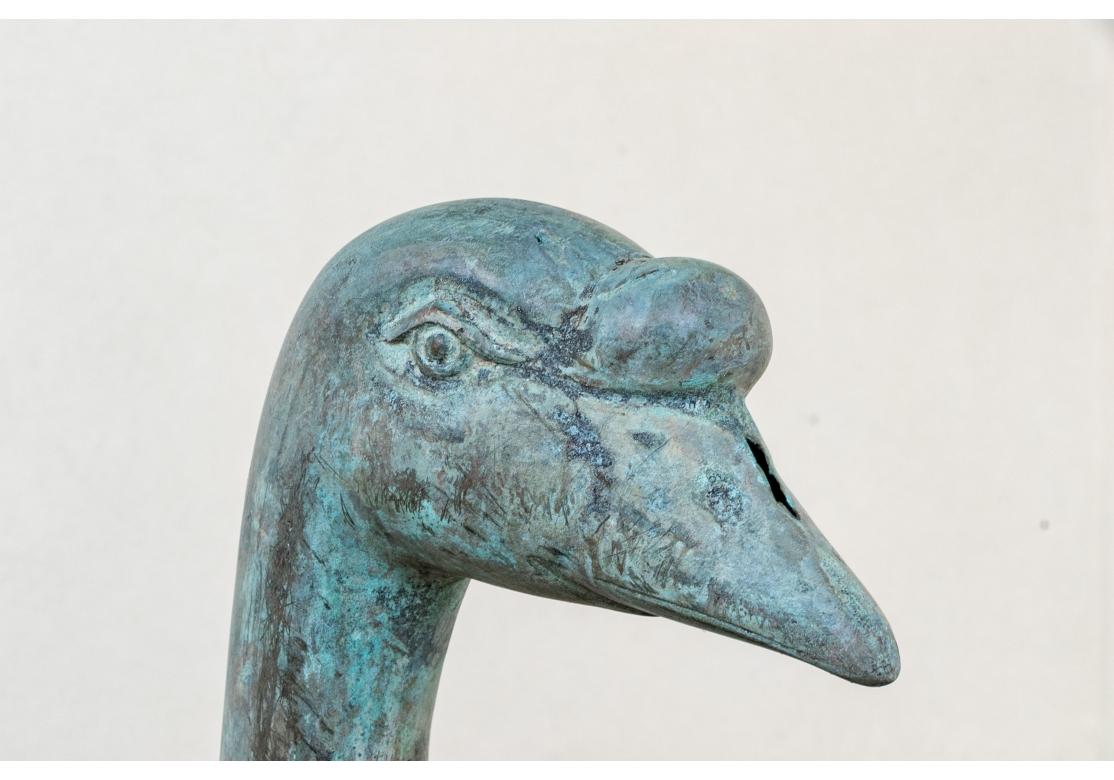 Fine Pair Of Massive Bronze Garden Geese For Sale at 1stDibs