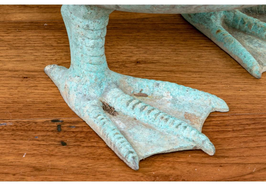 Fine Pair Of Massive Bronze Garden Geese For Sale at 1stDibs