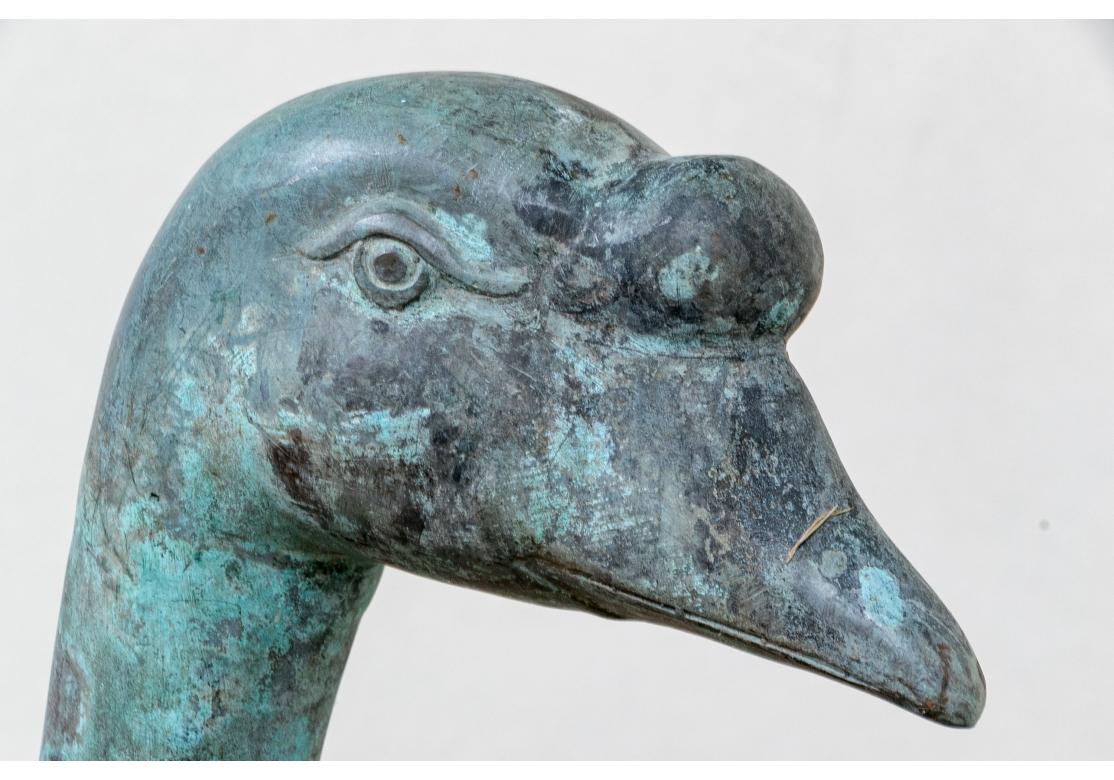 Fine Pair Of Massive Bronze Garden Geese For Sale at 1stDibs
