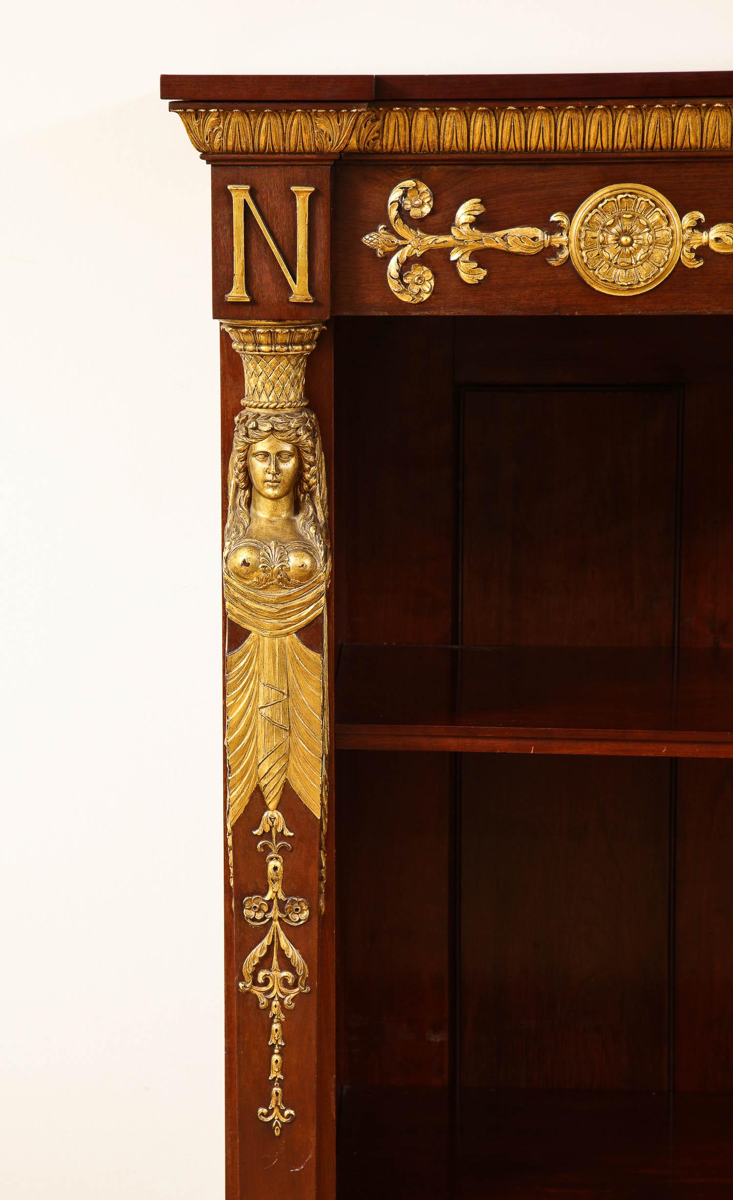 Fine Pair of Napoleonic Antique French Empire Period Mahogany Bookcases ...