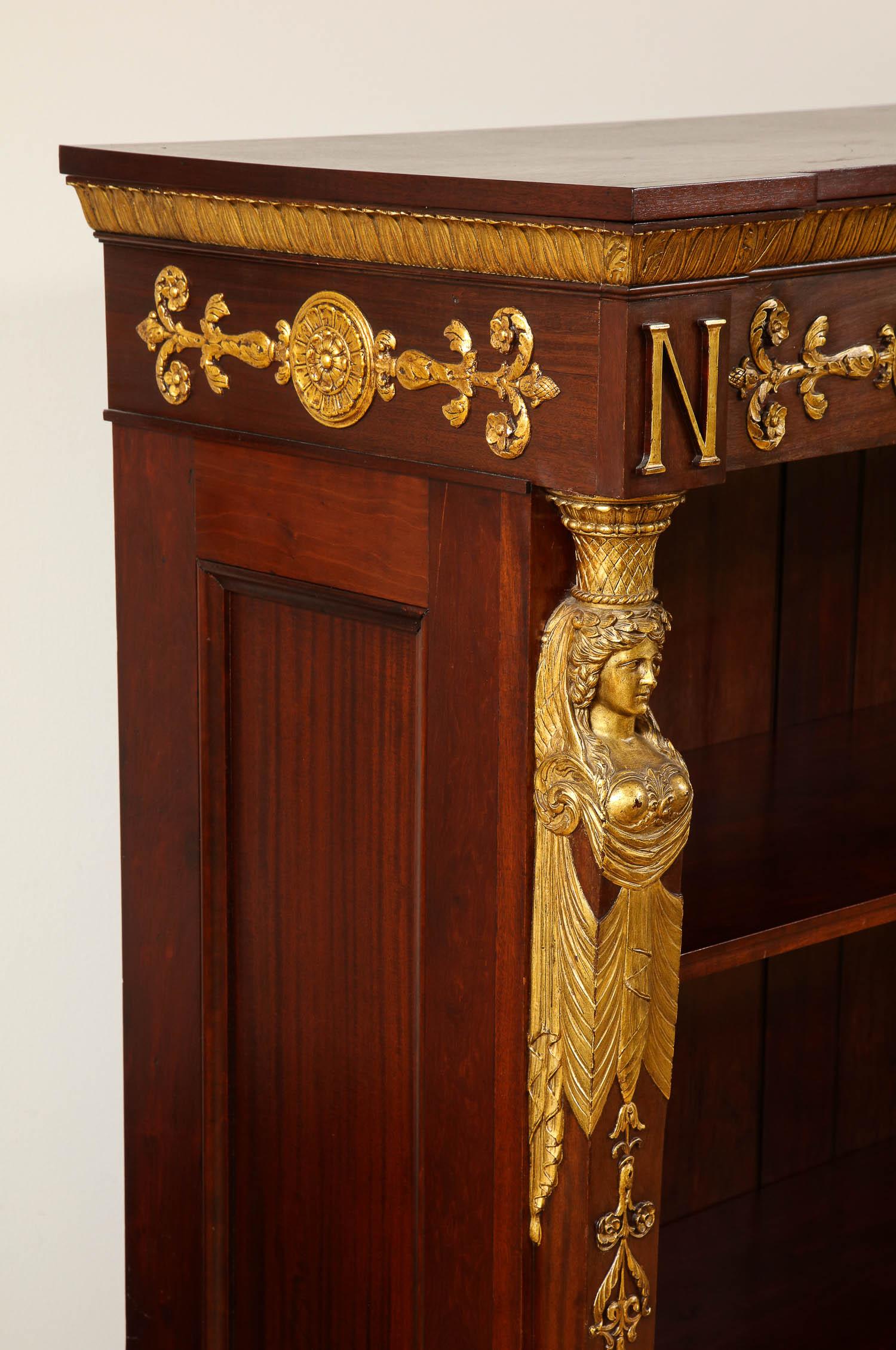 Fine Pair of Napoleonic Antique French Empire Period Mahogany Bookcases ...