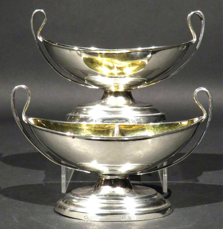 Fine Pair of Neoclassical Inspired German Silver Double Salt Cellars ...