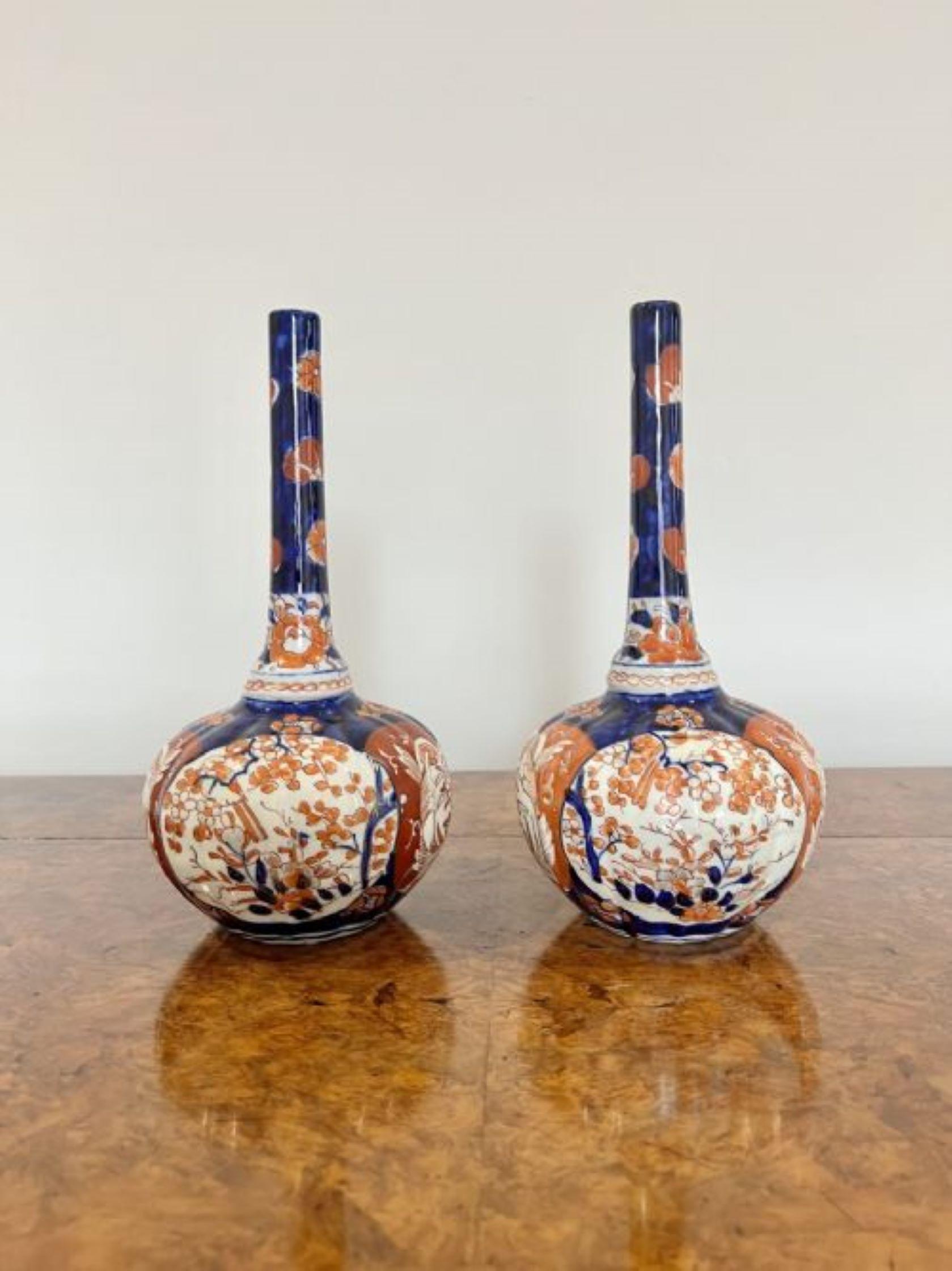 Fine pair of quality antique Japanese imari shaped vases For Sale at ...