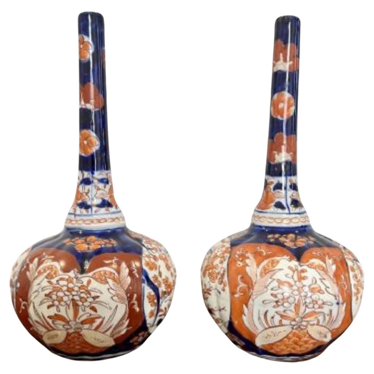 Fine pair of quality antique Japanese imari shaped vases For Sale at ...