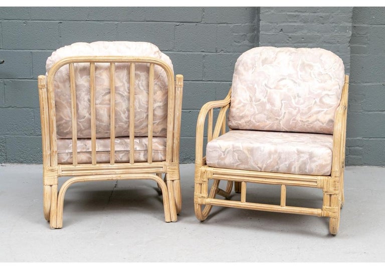 Fine Pair of Rattan Lounge Chairs For Sale at 1stDibs