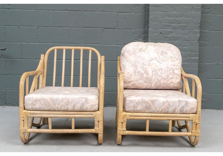 Fine Pair of Rattan Lounge Chairs For Sale at 1stDibs