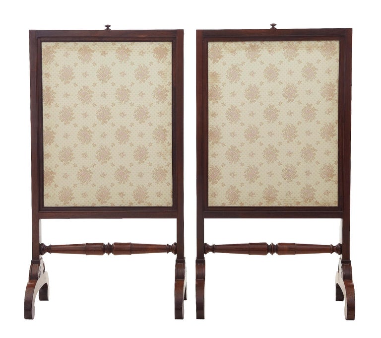 Fine Pair of Regency Palisander Tapestry Fire Screens For Sale at 1stDibs