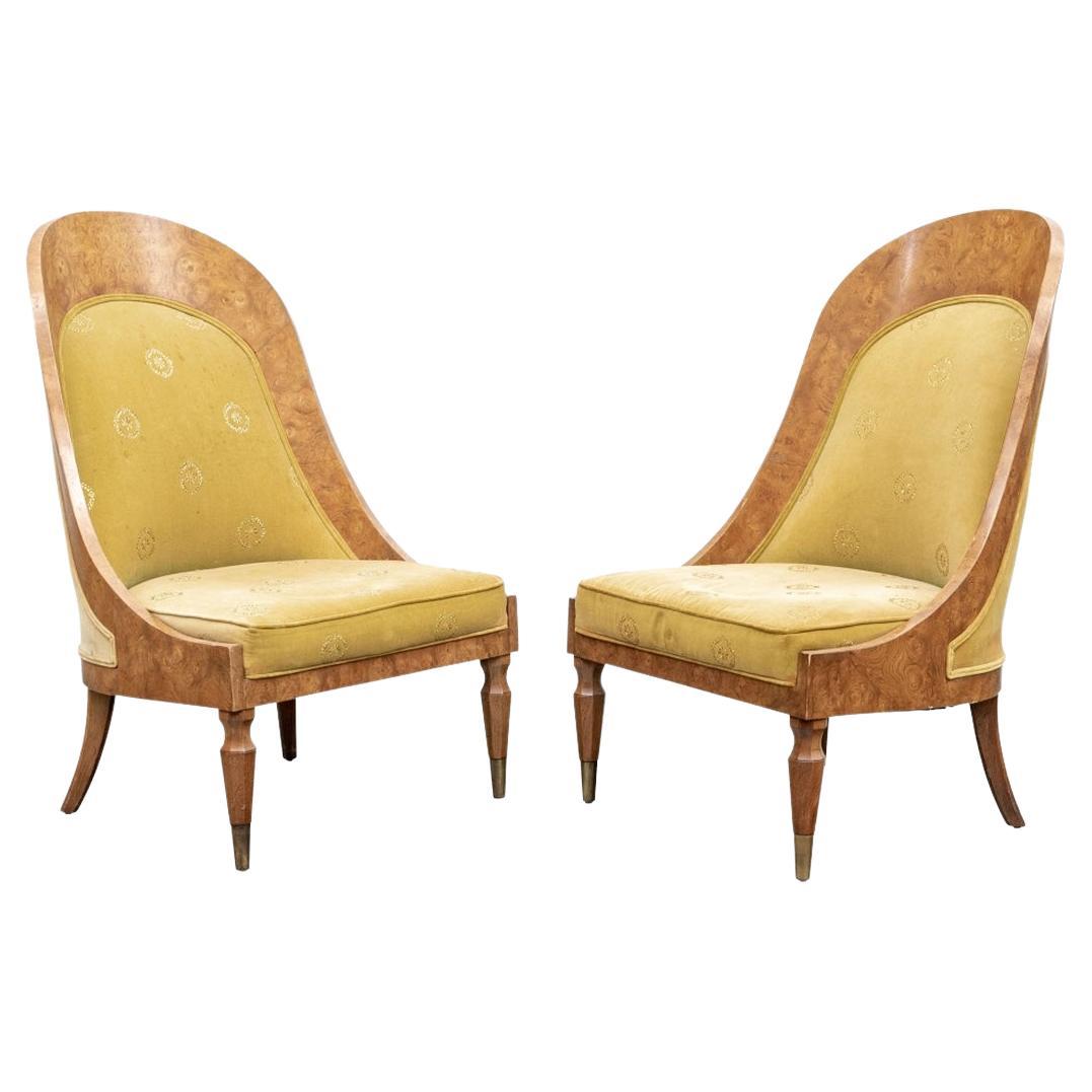 Pair of English Classical Spoon Back Chairs at 1stDibs