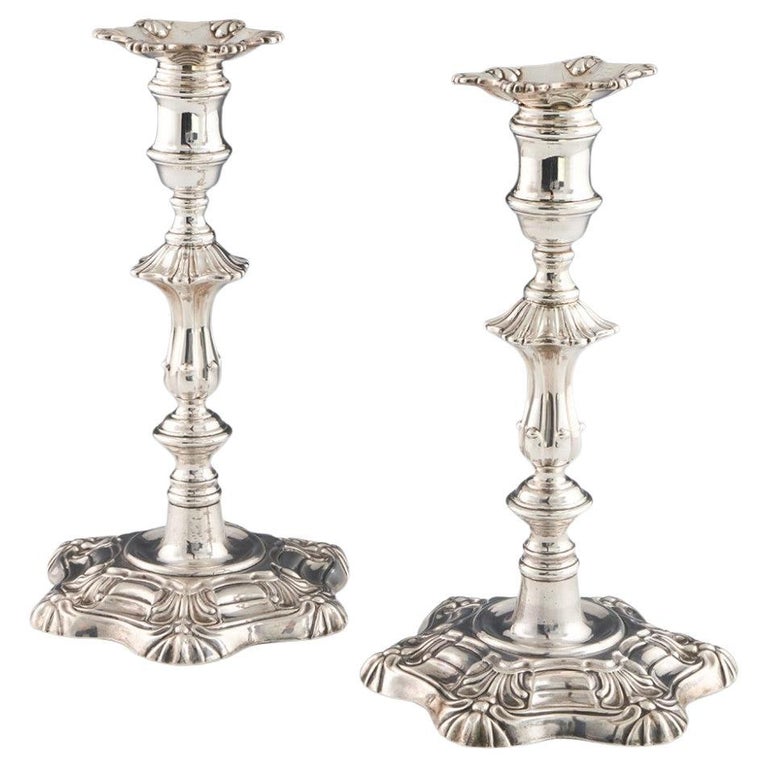 Fine Pair of Sterling Silver George IV Candlesticks Sheffield, 1827 For ...