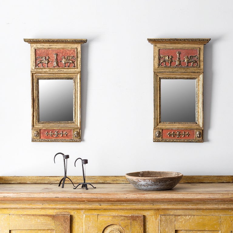 Fine Pair of Swedish 19th Century Empire Mirrors For Sale at 1stDibs
