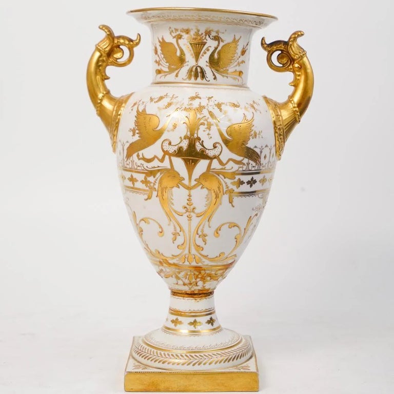Fine Pair of Vienna Style Painted Porcelain Vase with Handles For Sale ...