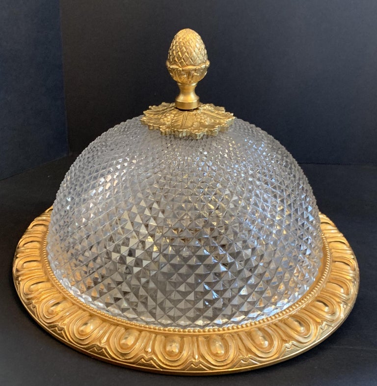 Pair of Sherle Wagner Flush Mount Bronze Crystal / Glass Acorn Finial ...