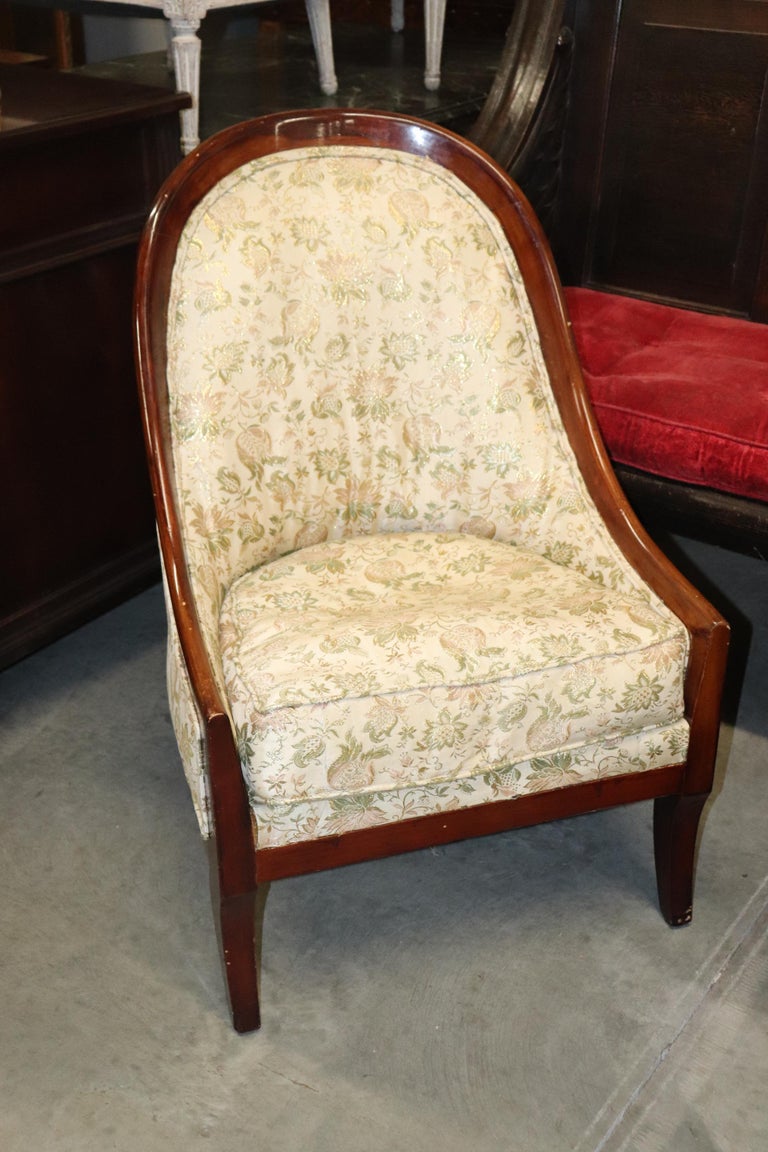 Fine Pair Solid Mahogany English Regency Tub Style Lounge Club Chairs ...
